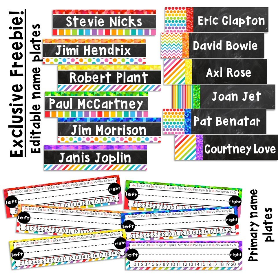 Rainbow Classroom Decor Bundle Printable Classroom Bulletin Board ...