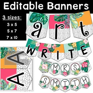 Modern Tropical Classroom Decor Bundle | Classroom Bulletin Board ...
