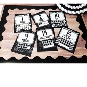 Number Posters 0-30 Number Line With Negative Numbers Black and White ...