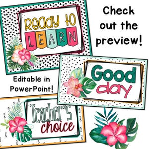Printable Behavior Clip Chart, Tropical Classroom Decor, Editable ...