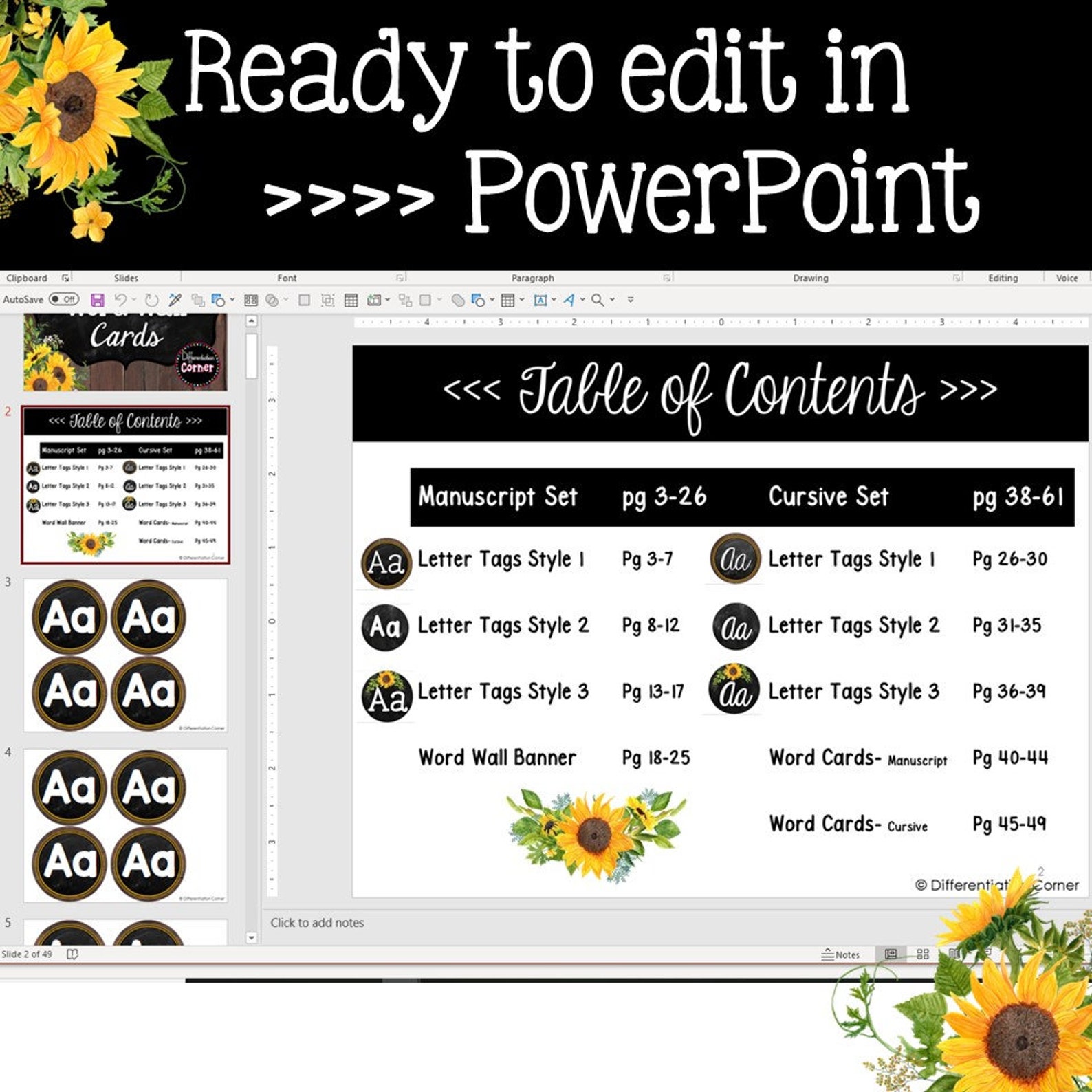 Classroom Word Wall Display Editable Sunflower Farmhouse Classroom ...