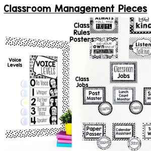 Modern Black and White Classroom Decor Bundle Classroom Bulletin Board ...