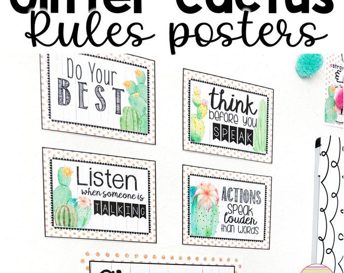 Cactus Classroom Rules Posters L Editable - Etsy Canada