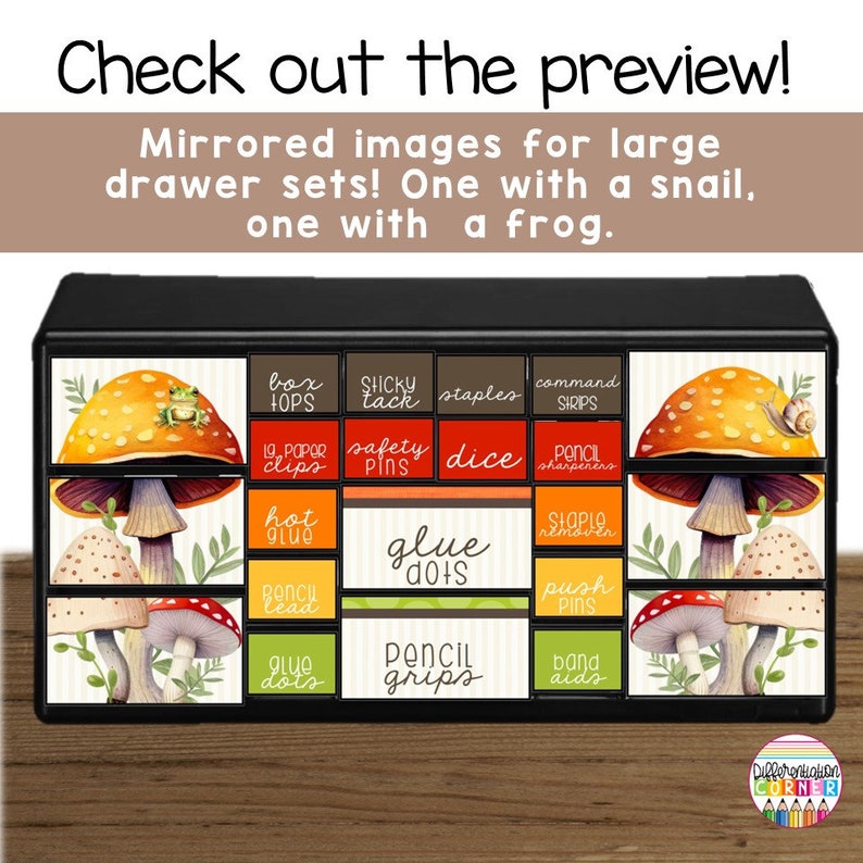 Mushroom Teacher Tool Box Labels Retro Classroom Decor Teacher Toolbox ...