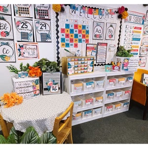 Tropical Teacher Tool Box Labels Tropical Classroom Decor - Etsy