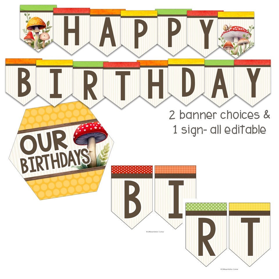 Mushroom Retro Classroom Birthday Display Groovy Classroom Decor Retro ...