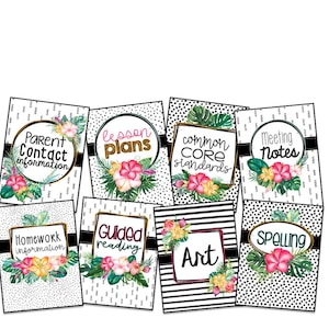 Editable Binder Covers and Spines | Tropical Classroom Decor ...