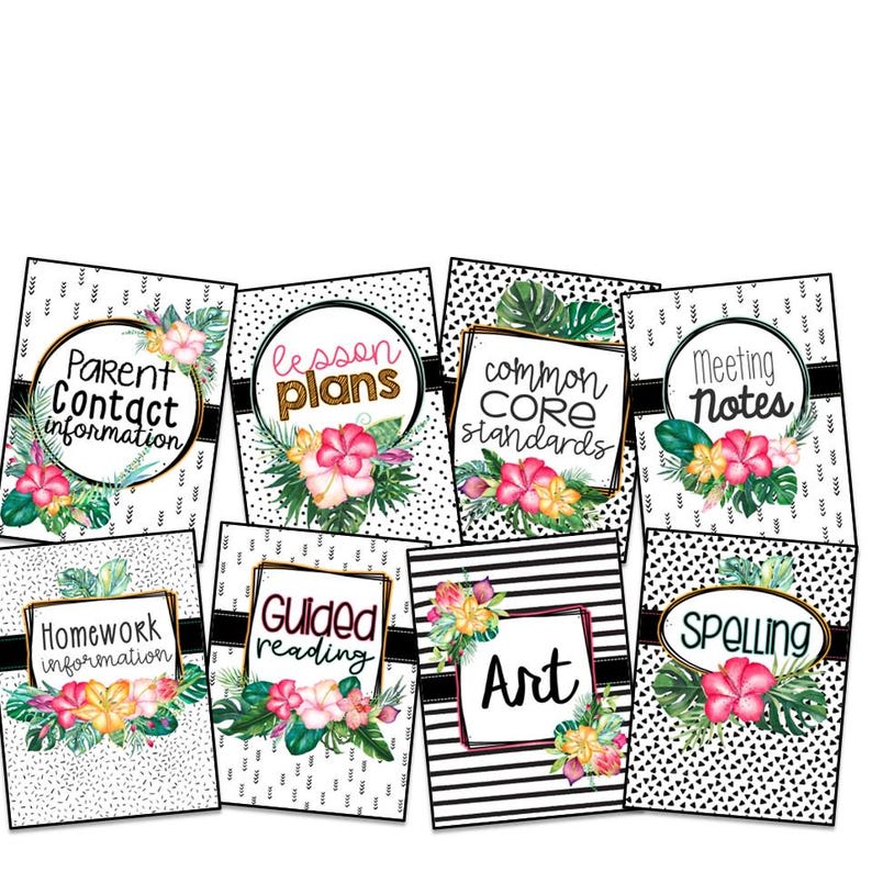 Editable Binder Covers and Spines | Tropical Classroom Decor ...