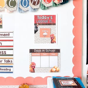 Chicken Classroom Calendar Set & Weather Display Farmhouse Classroom ...