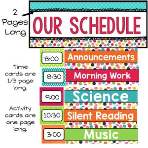 Editable Daily Schedule Cards Confetti Rainbow Classroom Decor ...