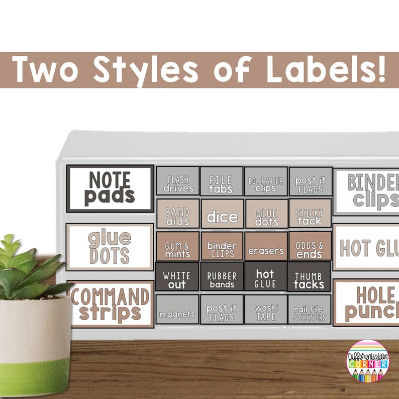 Neutral Teacher Tool Box Labels, Neutral Boho Classroom Decor Teacher ...