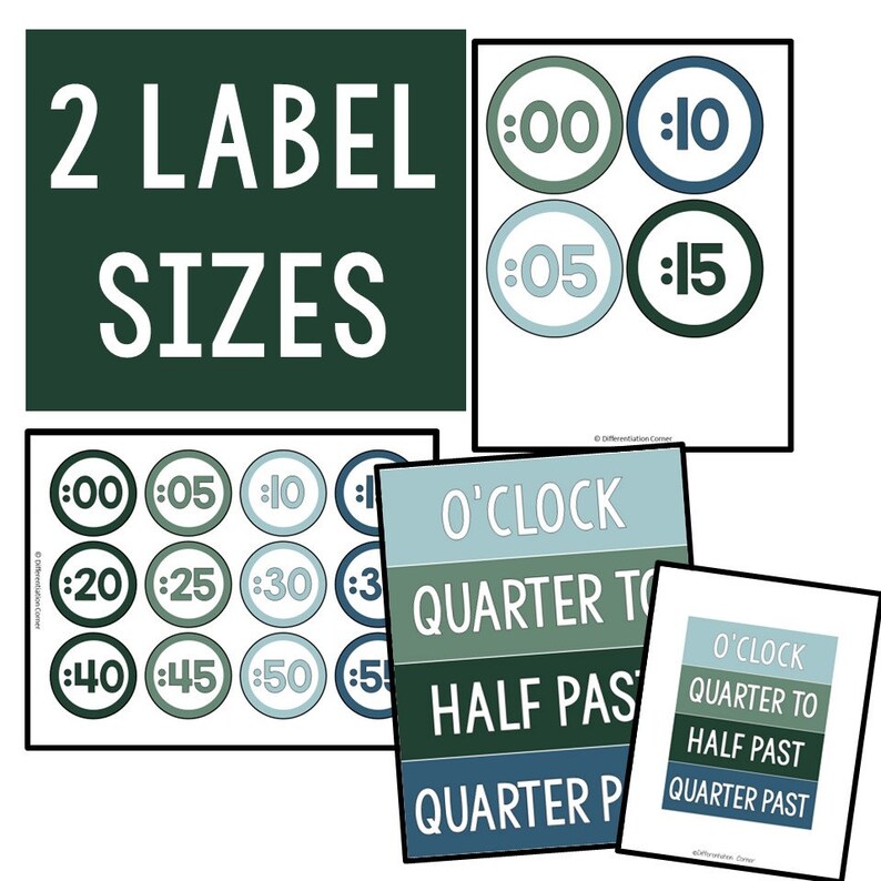 Nature Clock Label Numbers in 5 Minute Intervals | Nature Classroom ...