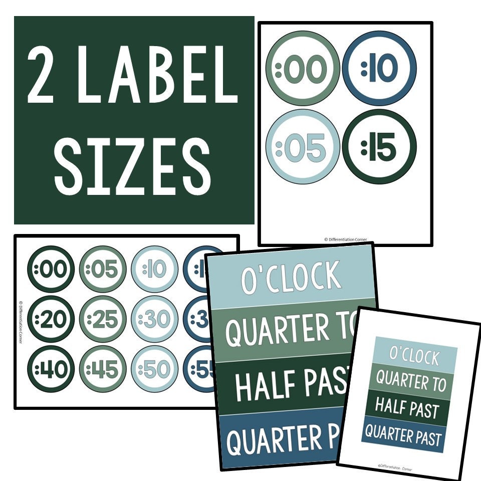 Nature Clock Label Numbers in 5 Minute Intervals | Nature Classroom ...