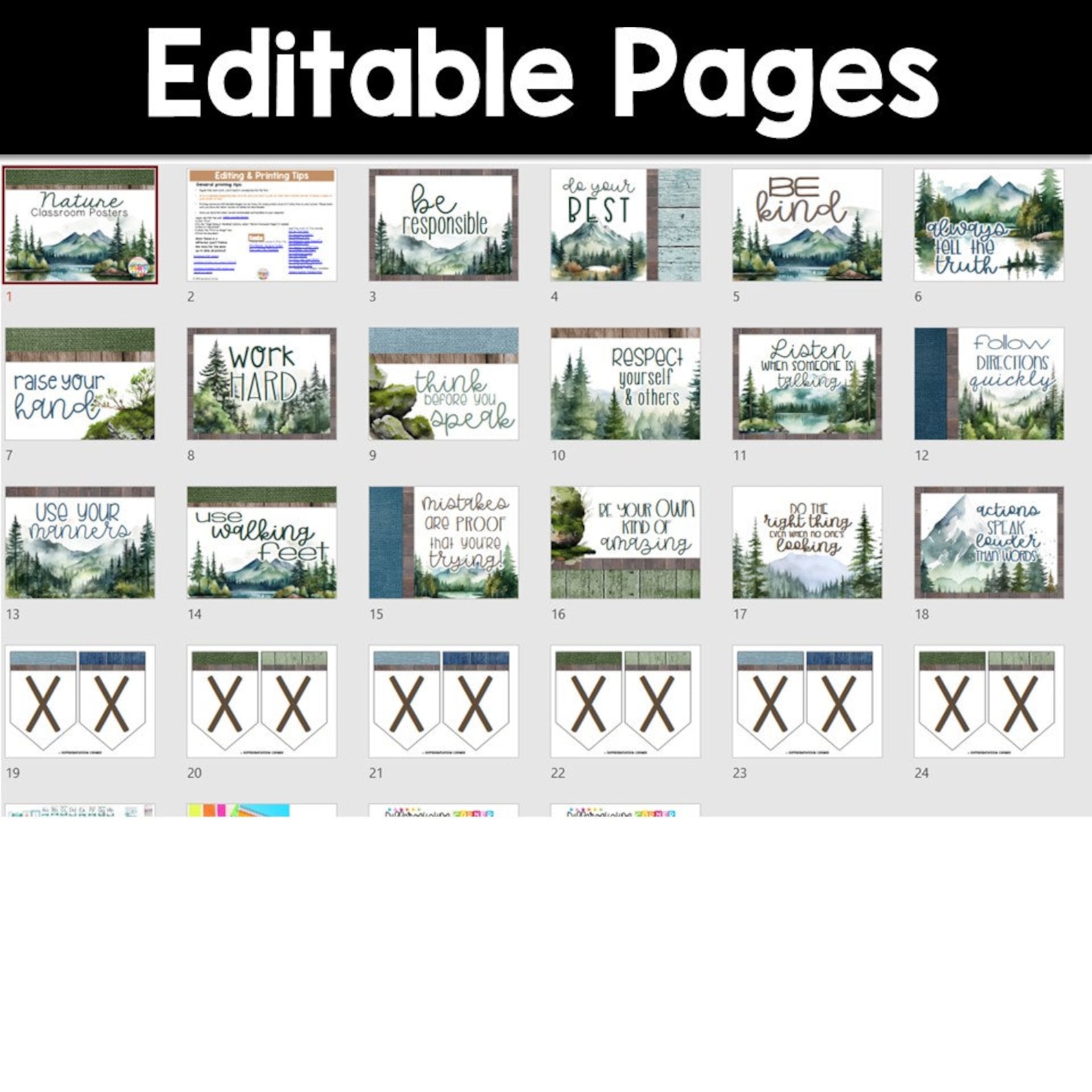 Nature Classroom Rules Posters Nature Classroom Decor Classroom Rules ...