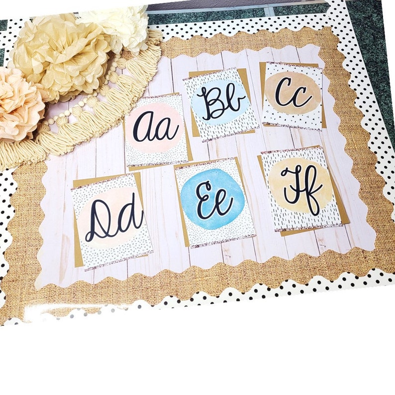 Cursive Alphabet Posters for the Classroom Neutral Boho - Etsy