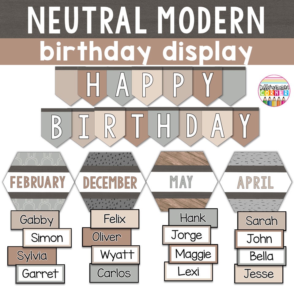 Boho Classroom Birthday Display | Neutral Boho Classroom Decor ...