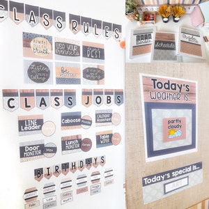 Modern Neutral Boho Classroom Decor Bundle | Classroom Bulletin Board ...
