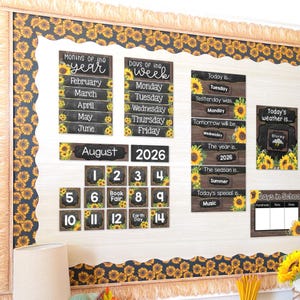 Classroom Calendar & Weather Display Set | Sunflower Farmhouse ...