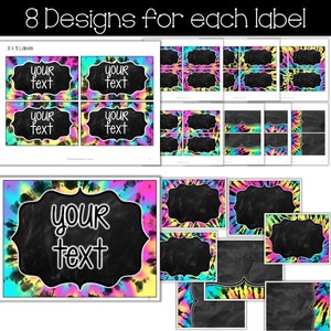 Editable Classroom Labels Tie Dye Retro Classroom Decor Classroom ...