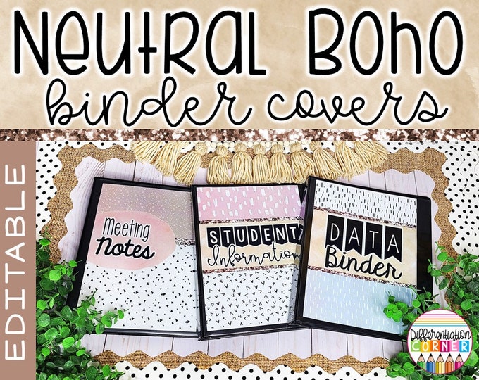 Cubiertas y lomos de carpetas editables / Cubiertas de carpetas Boho ...