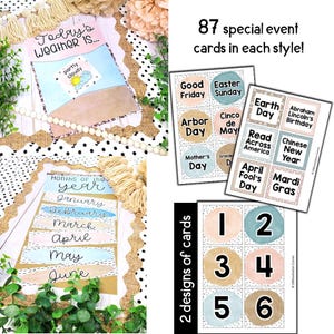 Boho Classroom Calendar Set With Weather Chart | Neutral Boho Classroom ...