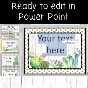 Editable Cactus Classroom Rules Posters Plant Botanical Classroom Decor ...