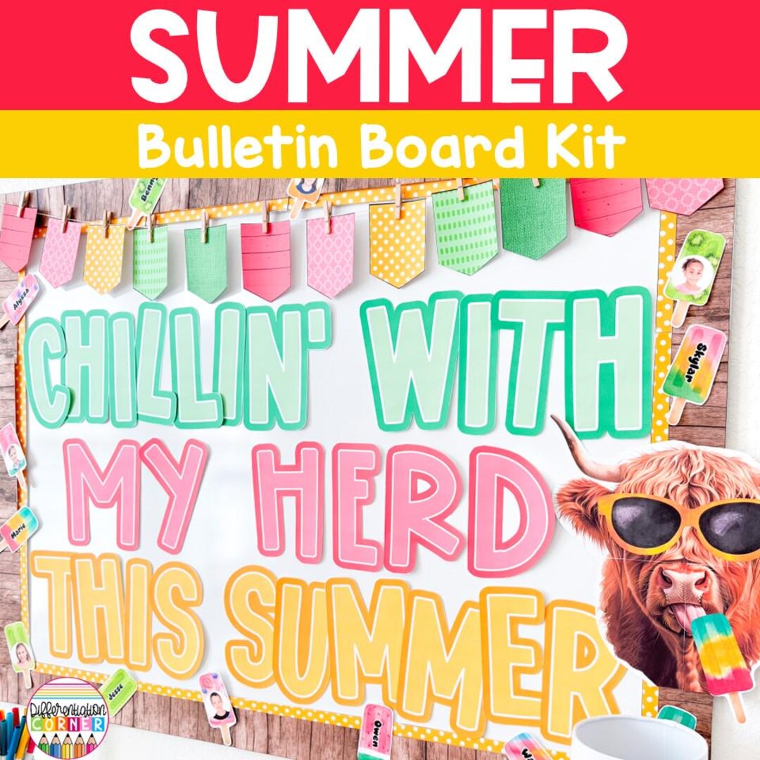 Summer Bulletin Board Ideas, Highland Cow Classroom, May Bulletin Board ...