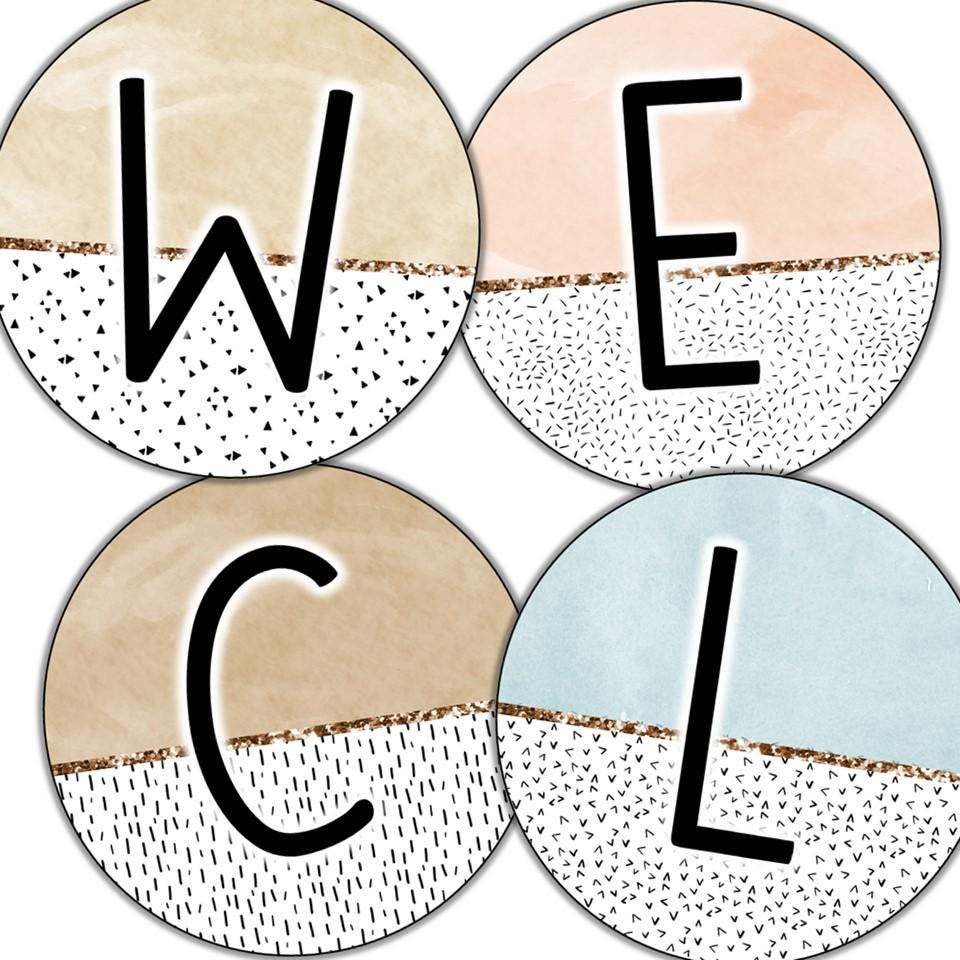 PRINTABLE Welcome Banner | Boho Neutral Classroom Decor | Neutral ...