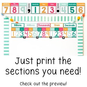 Place Value Chart Posters Place Value Wall Display Tropical Classroom ...