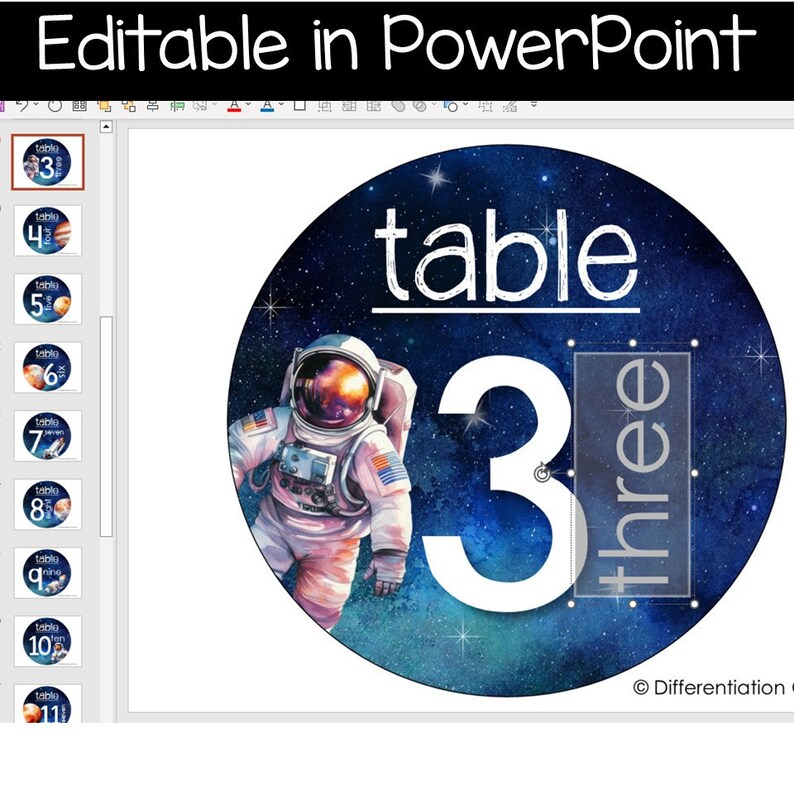 PRINTABLE Space Table Numbers Space Classroom Decor Classroom Table ...