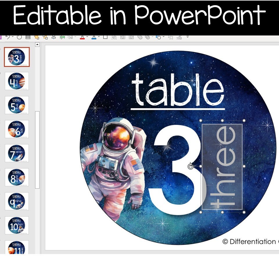 PRINTABLE Space Table Numbers Space Classroom Decor Classroom Table ...