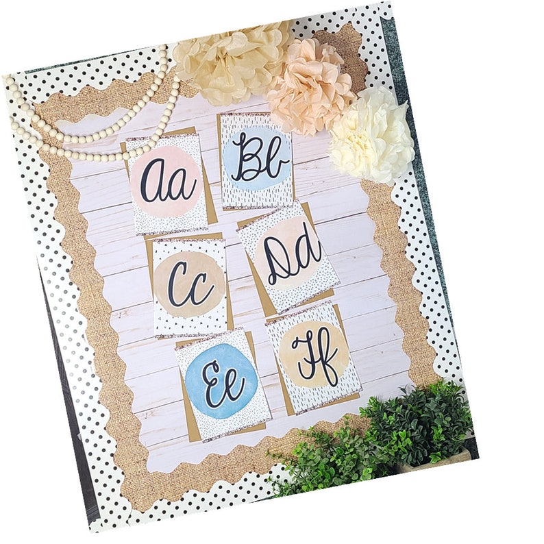 Cursive Alphabet Posters for the Classroom Boho Neutral Classroom Decor ...