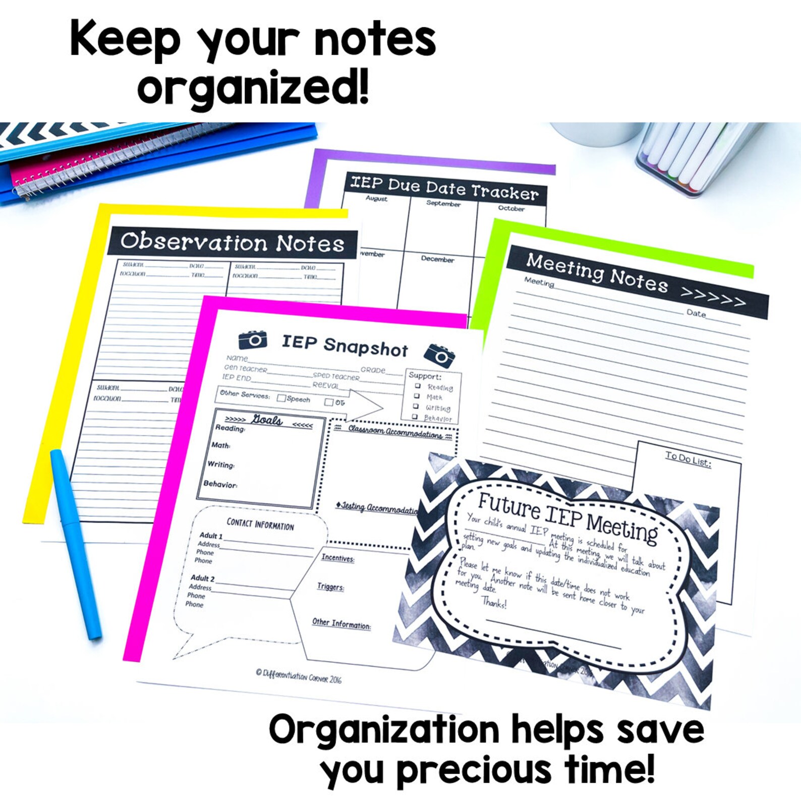 Special Education Teacher Binder Caseload Binder Special Education ...