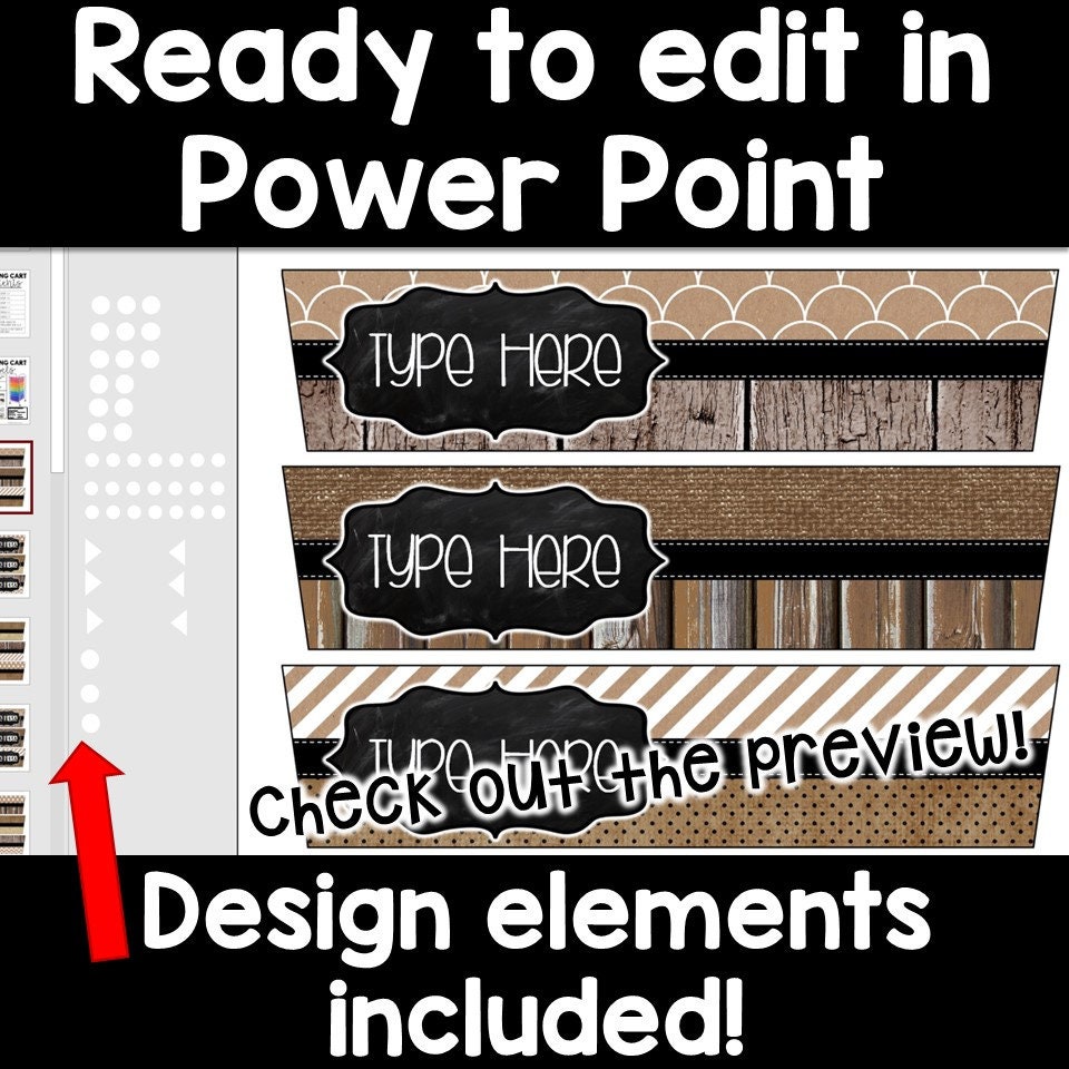 10 Drawer Cart Rolling Labels Editable Farmhouse Neutral Classroom ...