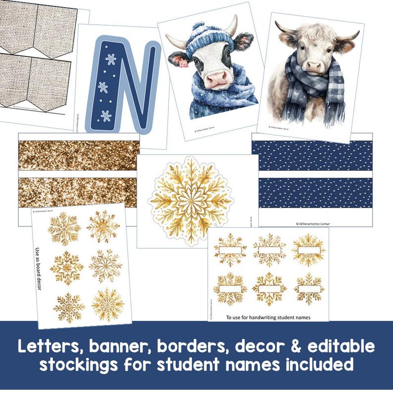 Bulletin Board Kit for Winter | January Bulletin Boards | Farm Themed ...