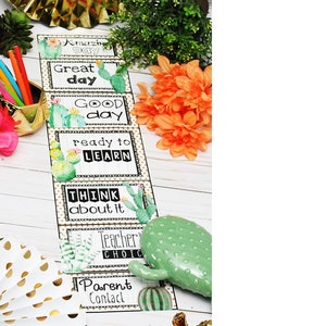 Printable Behavior Clip Chart, Cactus and Succulent Classroom Decor ...