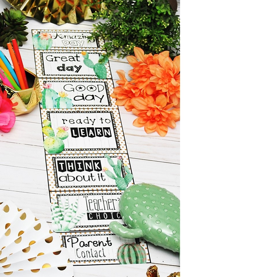 Printable Behavior Clip Chart, Cactus and Succulent Classroom Decor ...