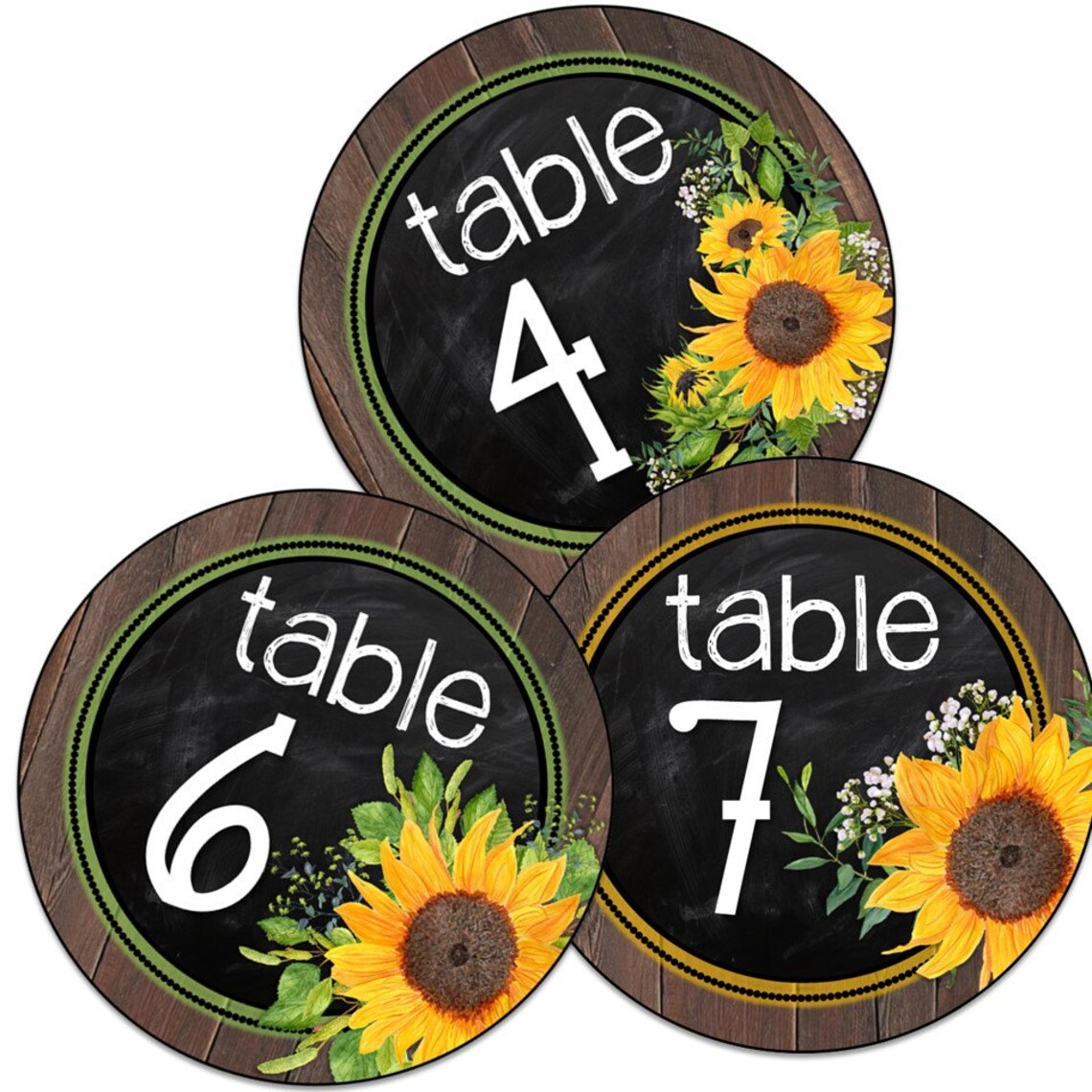 PRINTABLE Table Numbers Sunflower Farmhouse Classroom Decor Classroom ...