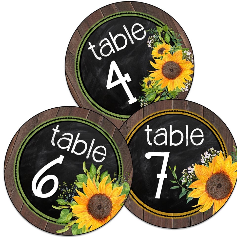 PRINTABLE Table Numbers Sunflower Farmhouse Classroom Decor Classroom ...