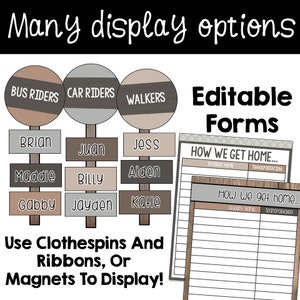 Neutral How We Go Home Dismissal Chart Template | Neutral Boho ...