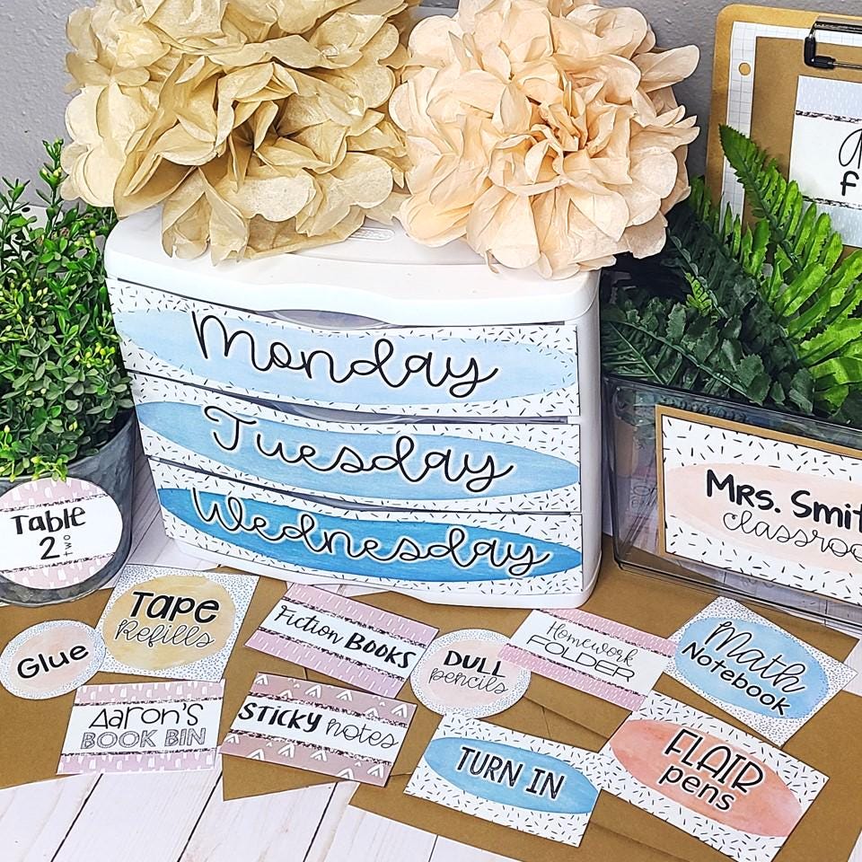 Editable Boho Classroom Labels Neutral Boho Classroom Decor Neutral ...
