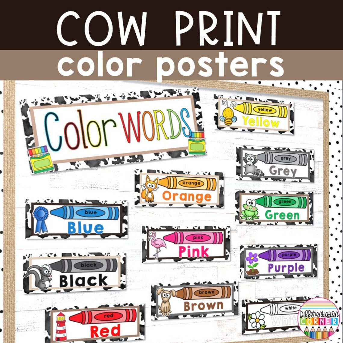 PRINTABLE Color Posters Pack Neutral Classroom Decor Farmhouse Colors ...
