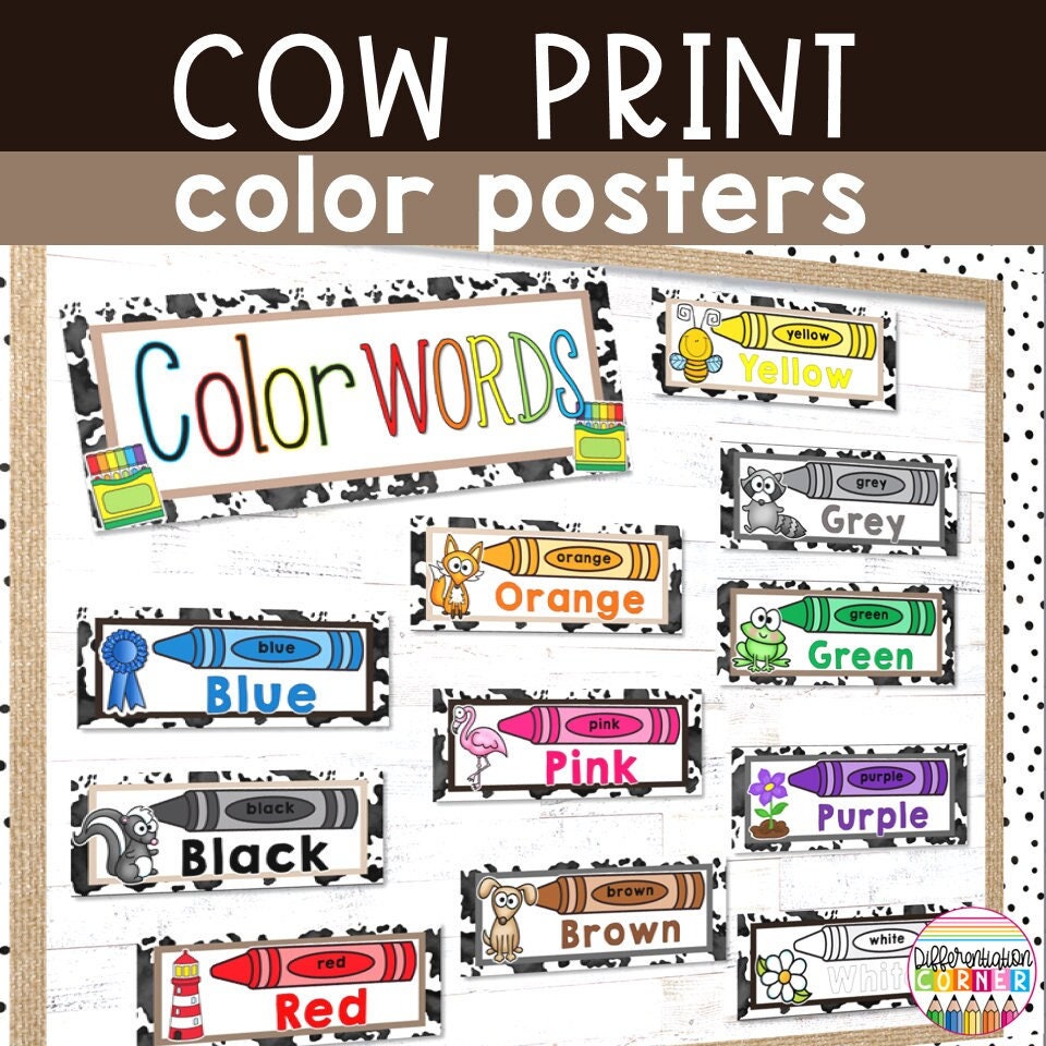 PRINTABLE Color Posters Pack Neutral Classroom Decor Farmhouse Colors ...