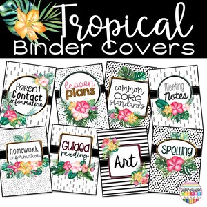 Editable Binder Covers and Spines Tropical Classroom Decor Printable ...