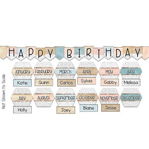 Boho Classroom Birthday Board Neutral Boho Classroom Decor Birthday ...
