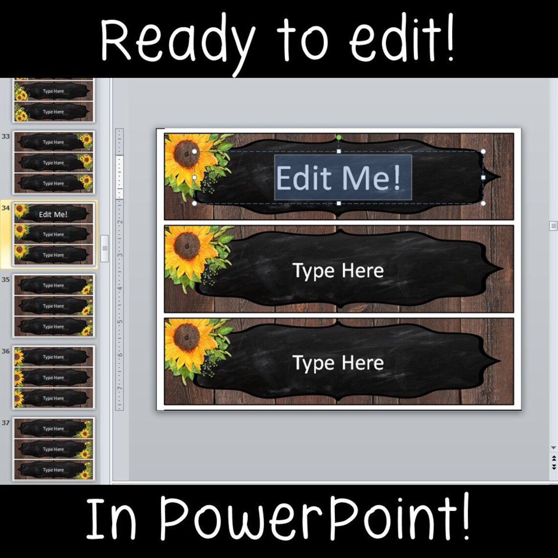 Editable Classroom Labels Sunflower Farmhouse Classroom Decor - Etsy