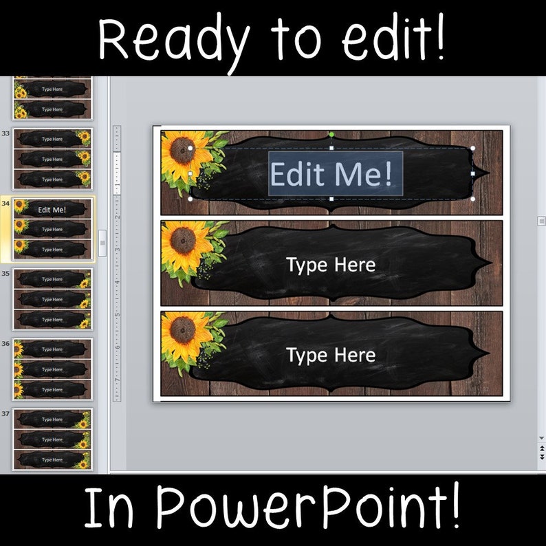 Editable Classroom Labels Sunflower Farmhouse Classroom Decor Sunflower ...