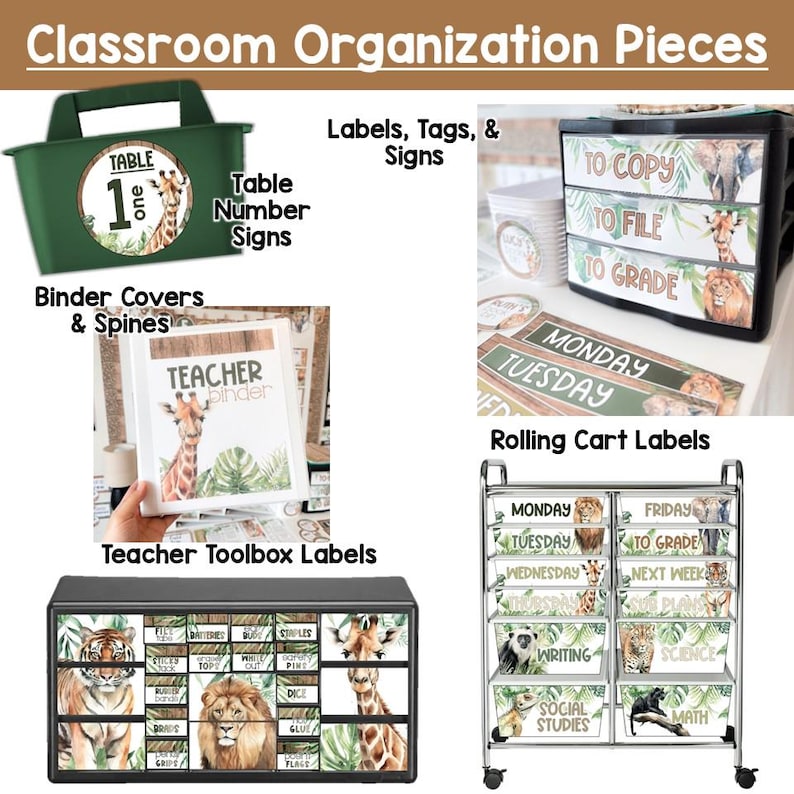 Jungle Themed Classroom Decor Bundle Safari Classroom Decor Calming ...
