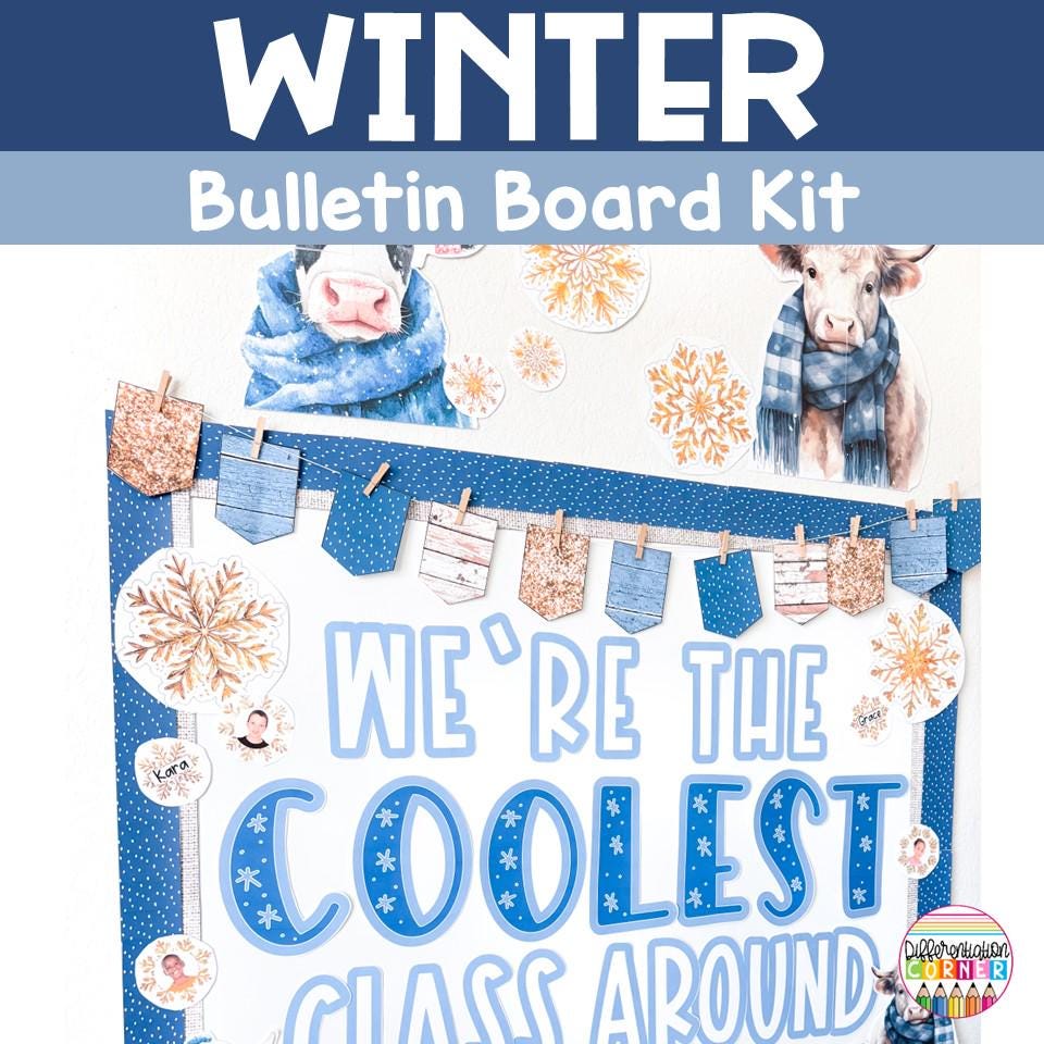 Bulletin Board Kit for Winter | January Bulletin Boards | Farm Themed ...