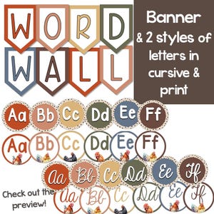 Classroom Word Wall Display Editable Farm Theme Classroom Decor Word ...